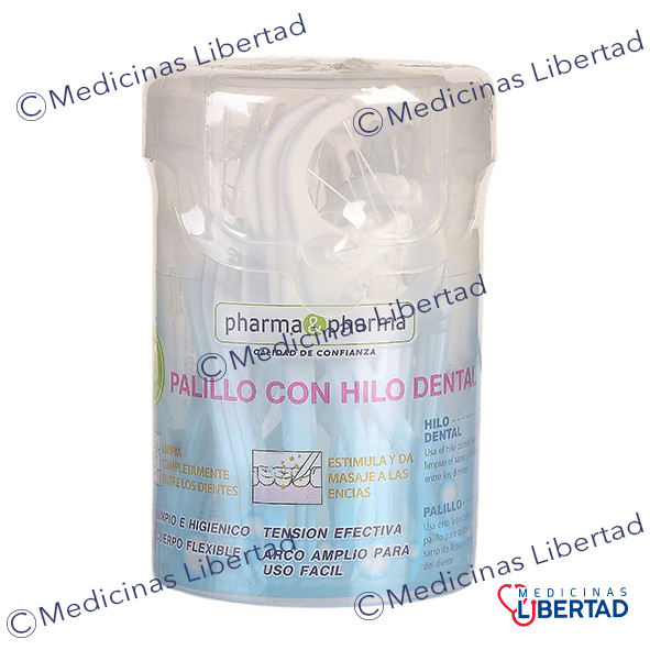 PALILLO CON HILO DENTAL ( PHARMA PHARMA ) 40 PZ | Medicinas Libertad